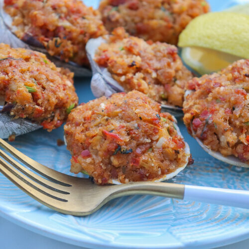 New England Style Baked Stuffed Clams - Cooking With Books